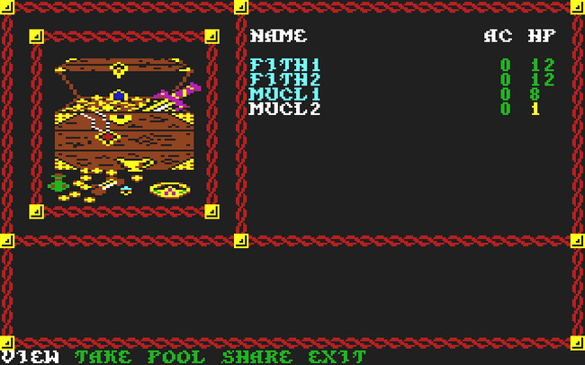 Advanced Dungeons & Dragons: Pool of Radiance Commodore 64/128 Screenshots, capture d'écrans ...